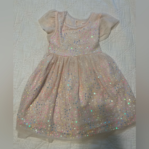 Dresses | Light Pink Sequins Dress Tulle Xs | Poshmark